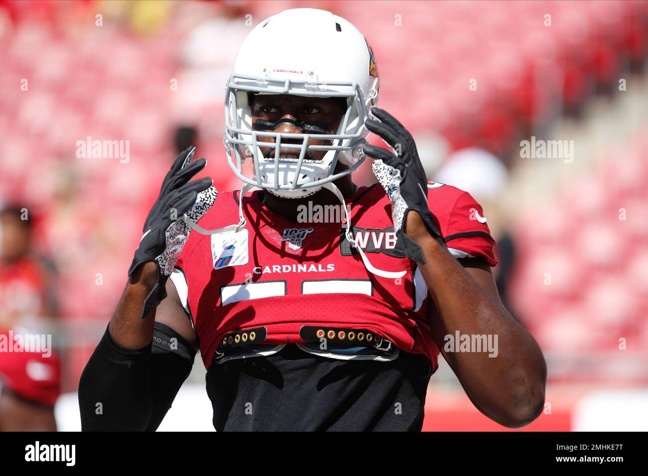 Arizona Cardinals linebacker Chandler Jones (55) before an NFL football ...