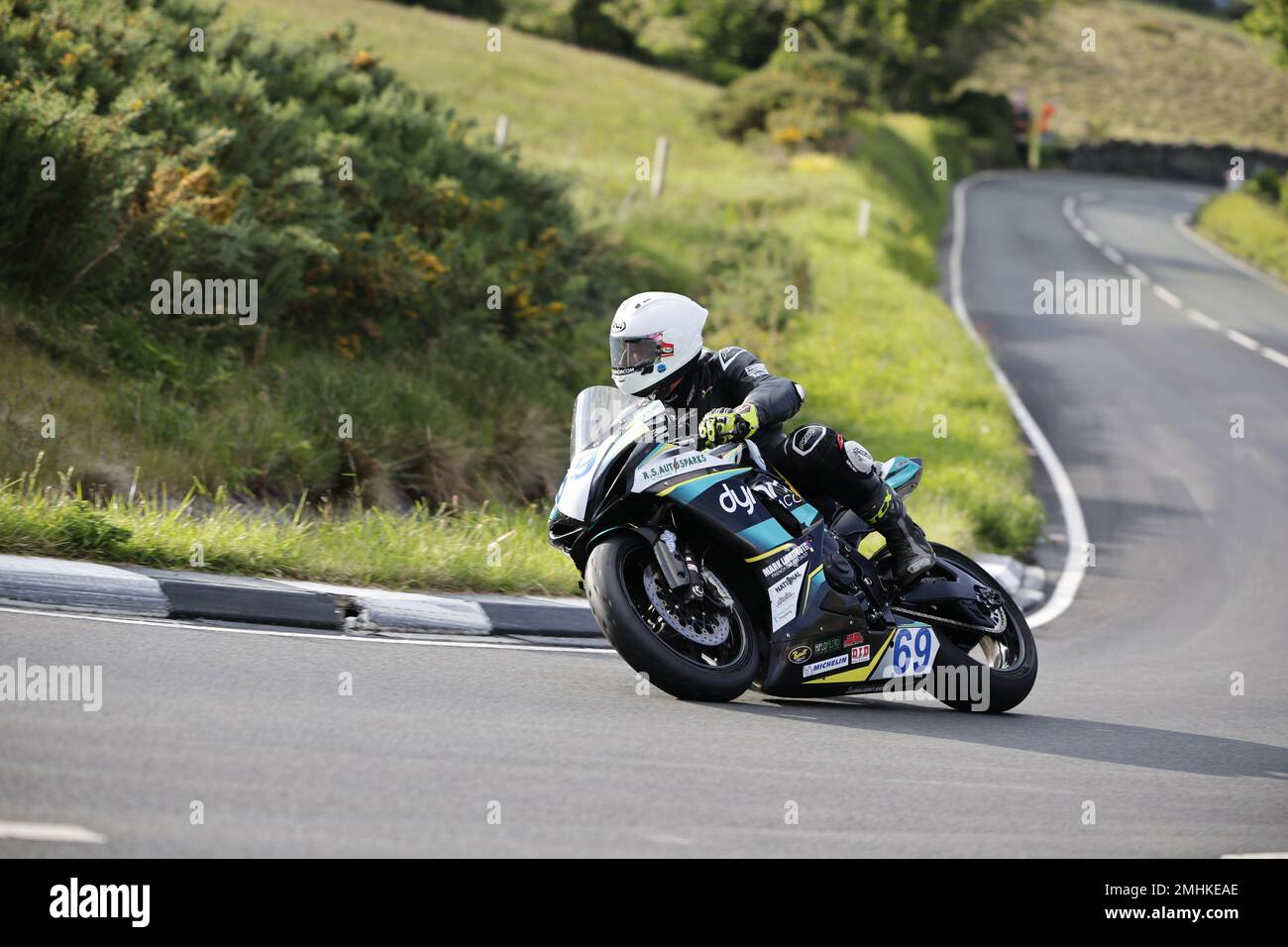 Isle of Man TT 22, Gooseneck, Practice Week Stock Photo - Alamy