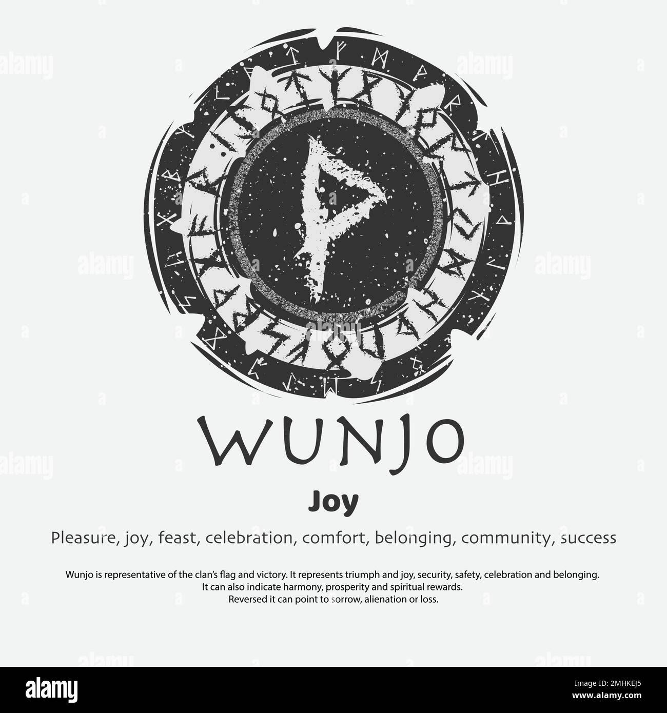 Viking Wunjo rune dark circle shield Stock Vector Image & Art - Alamy