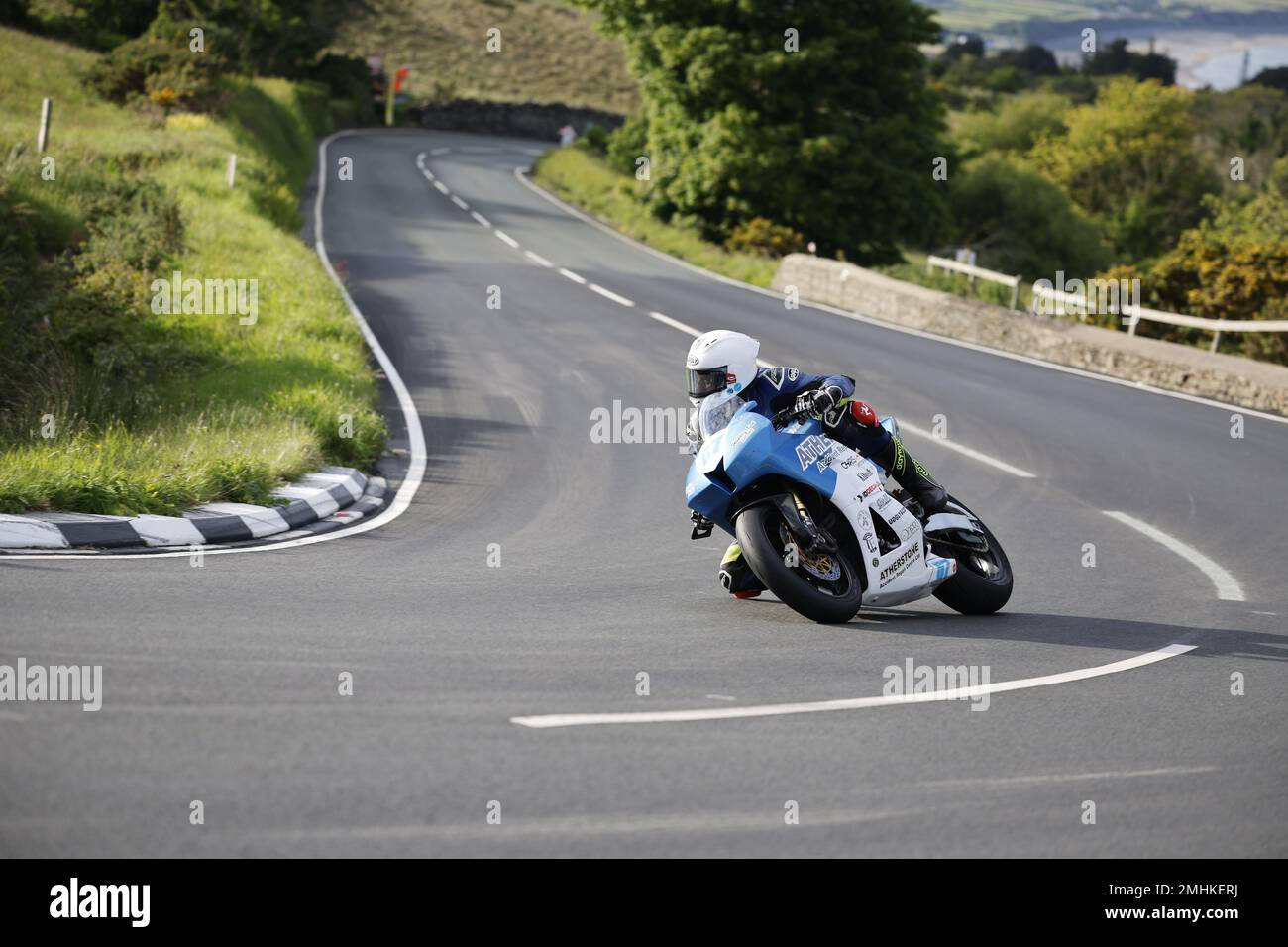 Isle of Man TT 22, Gooseneck, Practice Week Stock Photo - Alamy