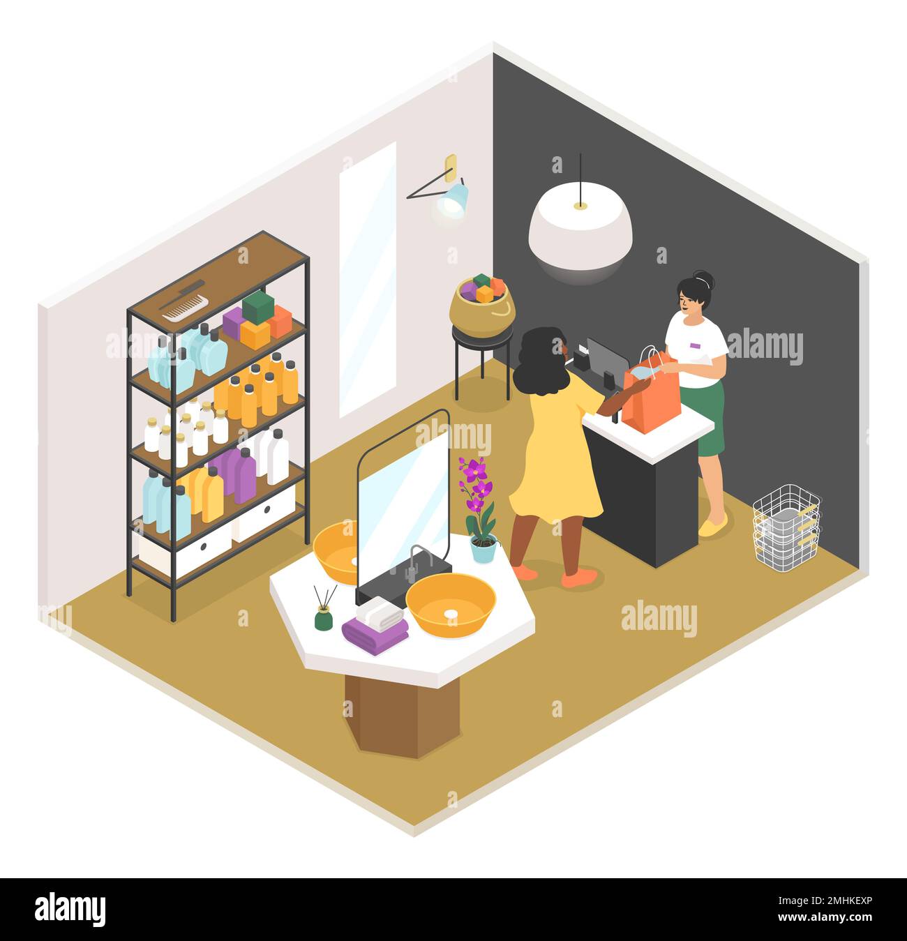 Beauty shop - modern vector colorful isometric illustration Stock ...