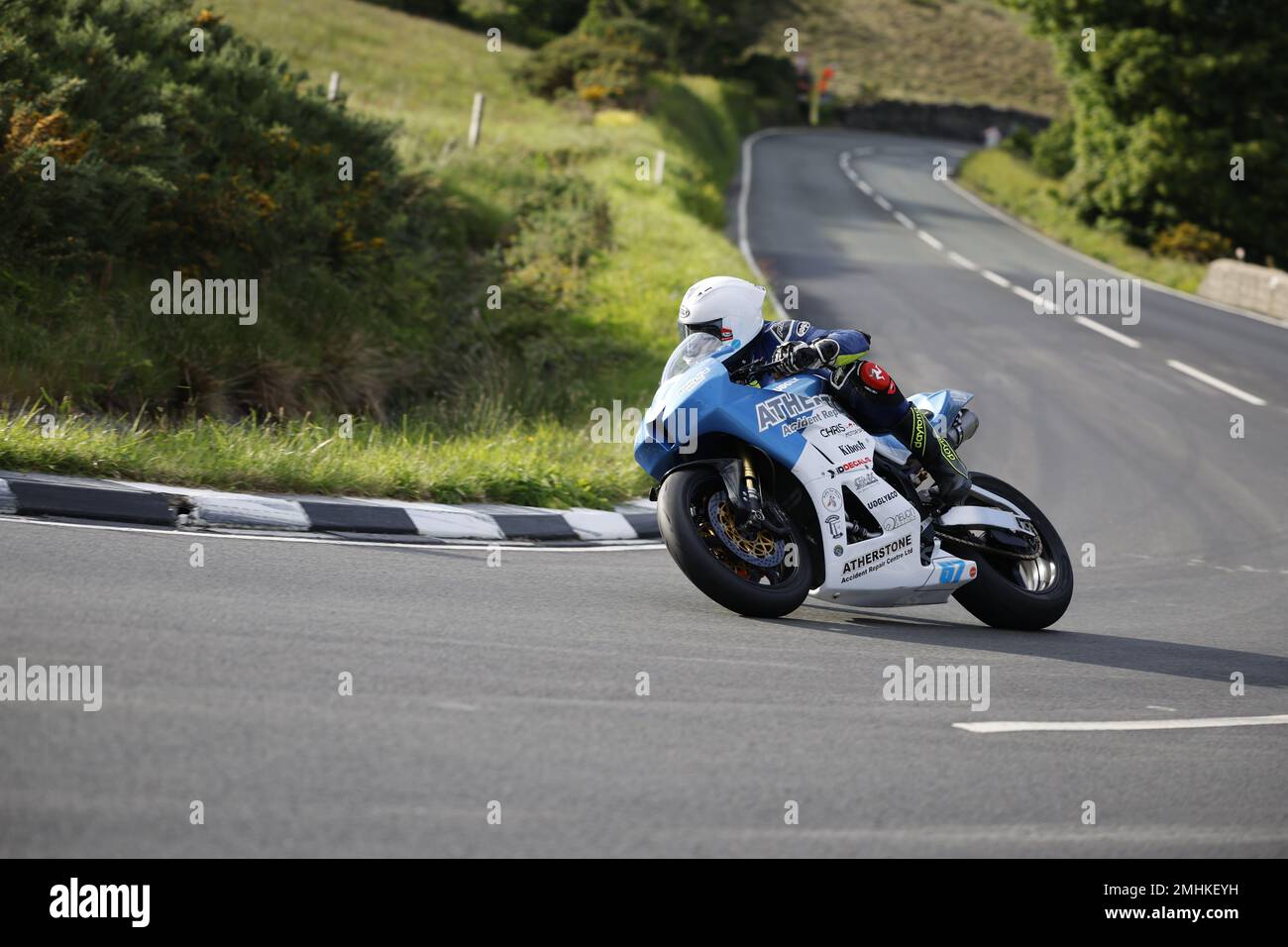 Isle of Man TT 22, Gooseneck, Practice Week Stock Photo - Alamy