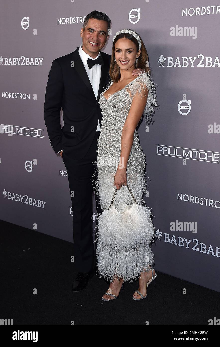 Cash Warren, left, and Jessica Alba arrive at the 2019 Baby2Baby Gala ...