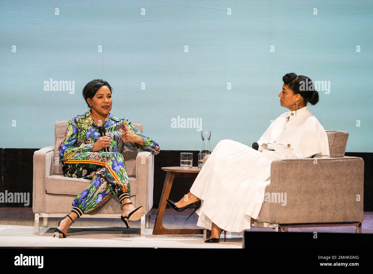 Rosalind Brewer, left, and Tracee Ellis Ross seen on day two of Summit ...