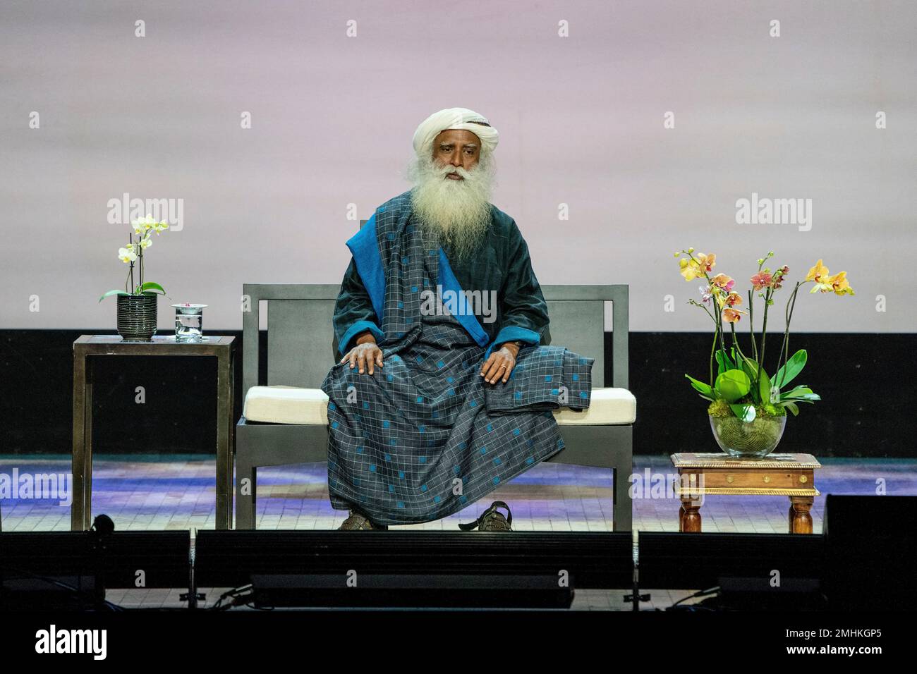 Sadhguru seen on day two of Summit LA19 in Downtown Los Angeles on ...