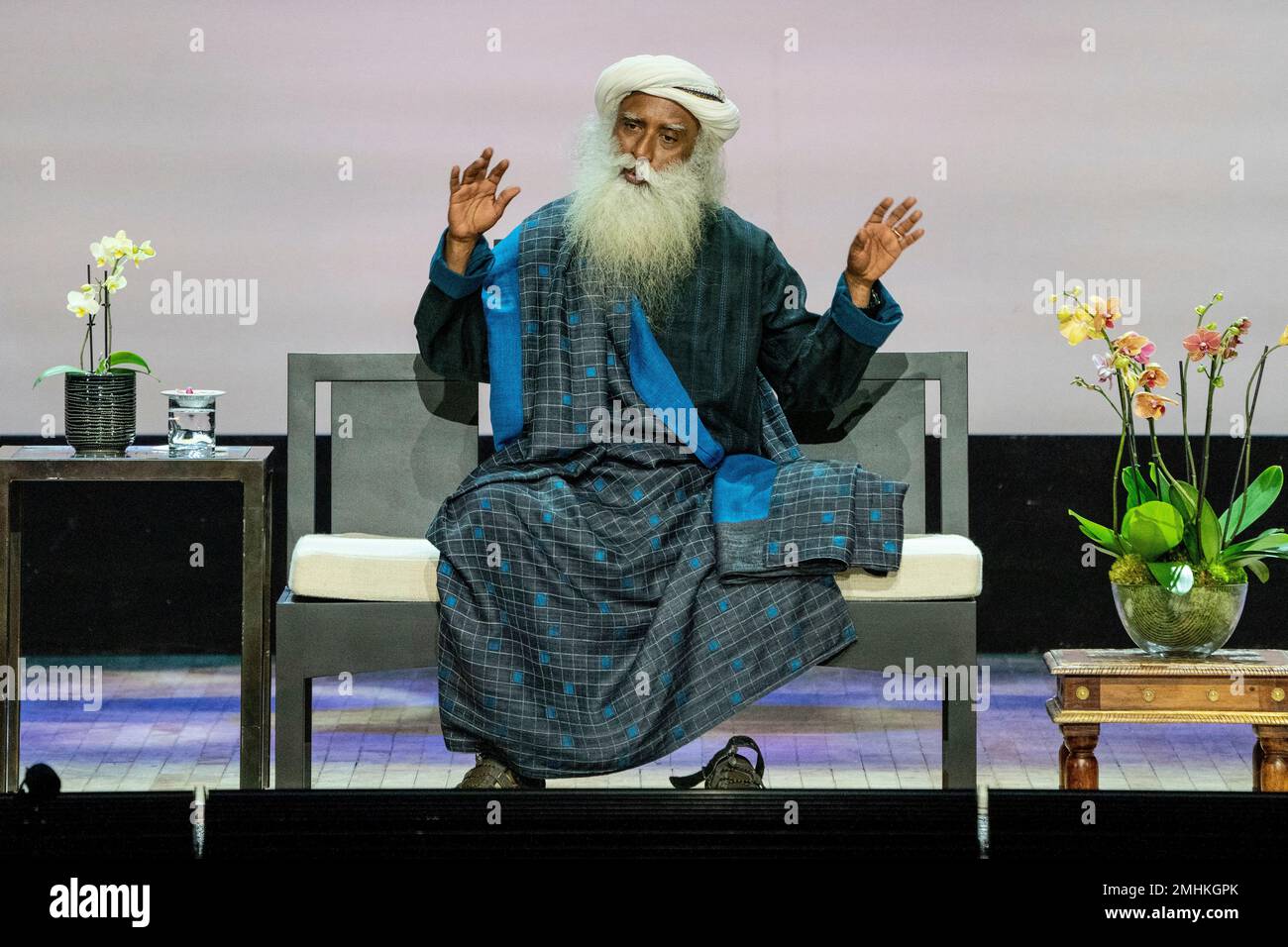 Sadhguru seen on day two of Summit LA19 in Downtown Los Angeles on ...