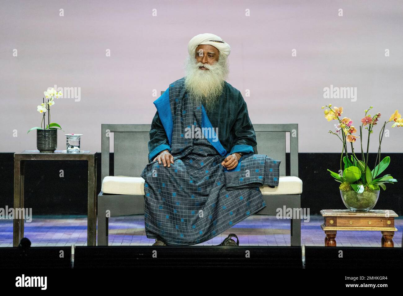 Sadhguru seen on day two of Summit LA19 in Downtown Los Angeles on ...