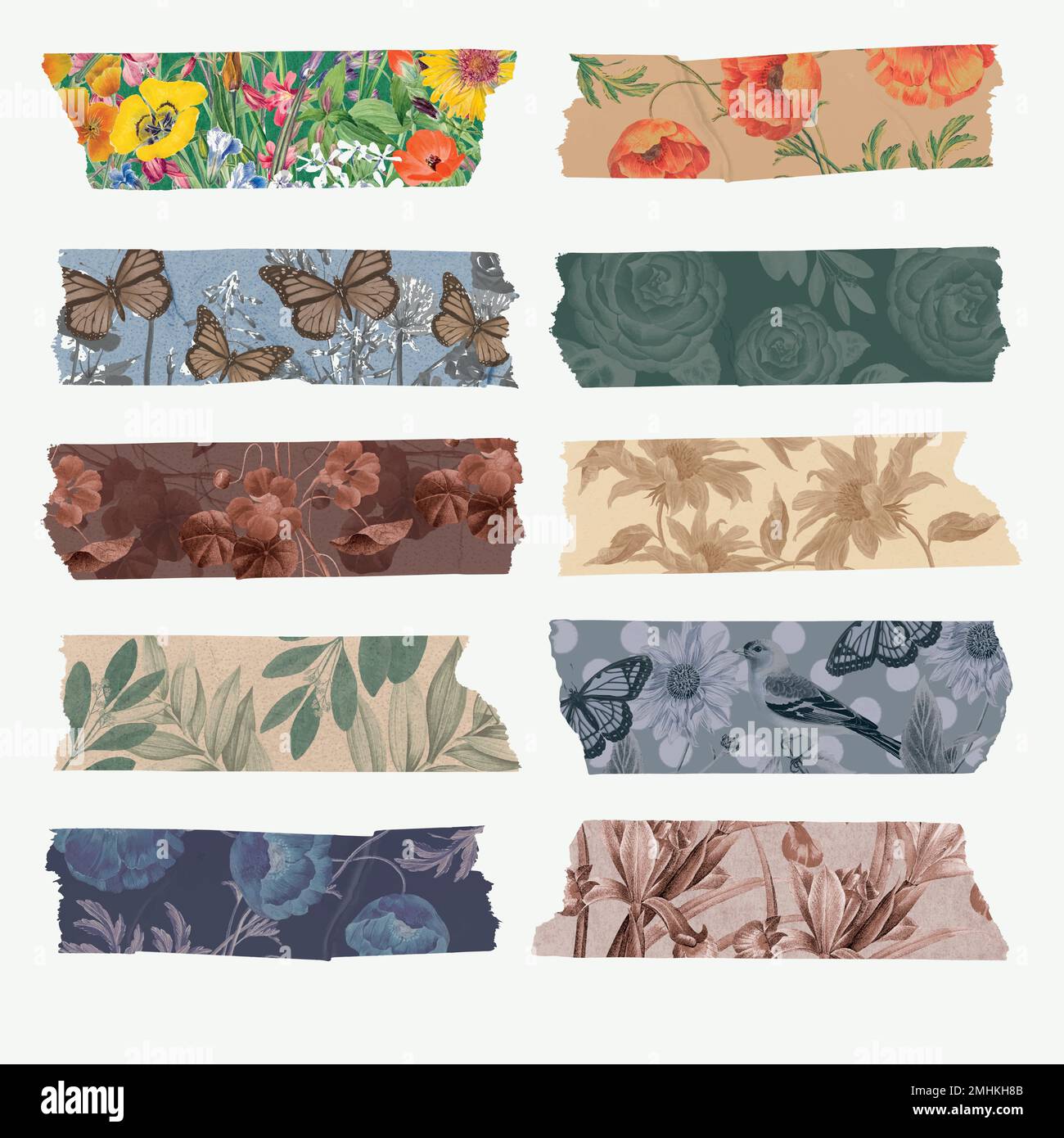 Collage scrapbooking DIY vintage decor, vector washi tape sticker set ...