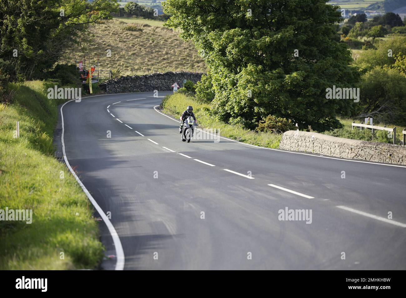 Isle of Man TT 22, Gooseneck, Practice Week Stock Photo - Alamy