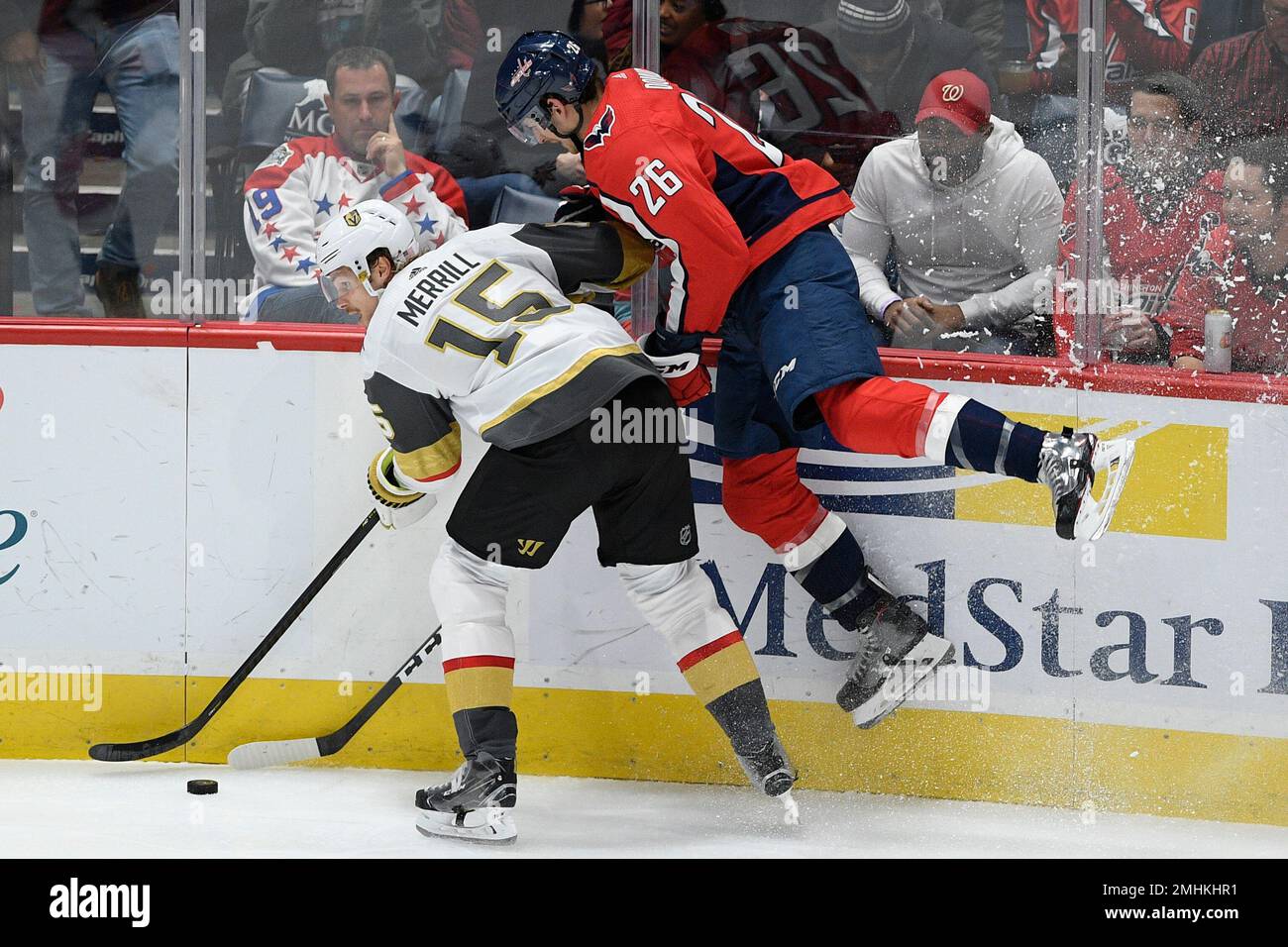 Washington Capitals center Nic Dowd (26) and Vegas Golden Knights ...