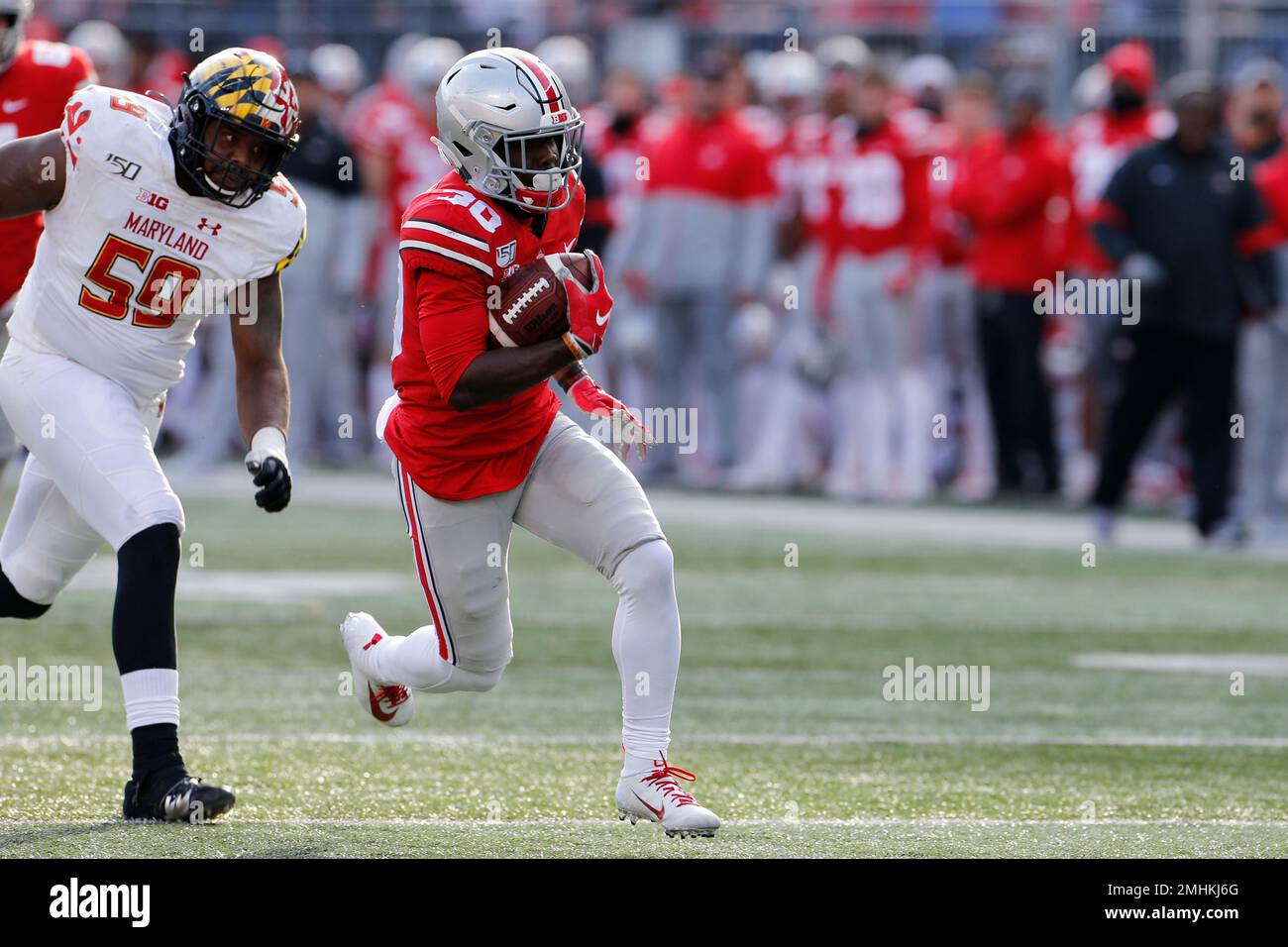 Ohio State running back Demario McCall plays against Maryland during an ...