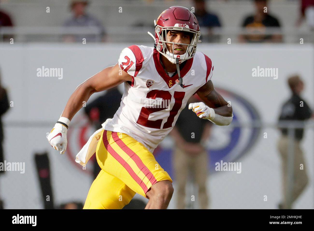 Southern California safety Isaiah Pola-Mao (21) against Arizona State ...