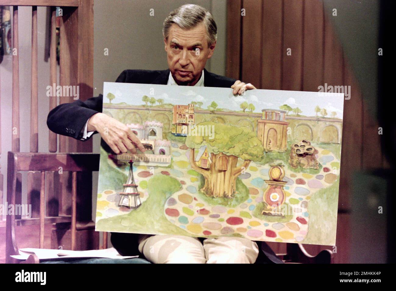 This June 8, 1993 file photo shows Fred Rogers, right, during a ...