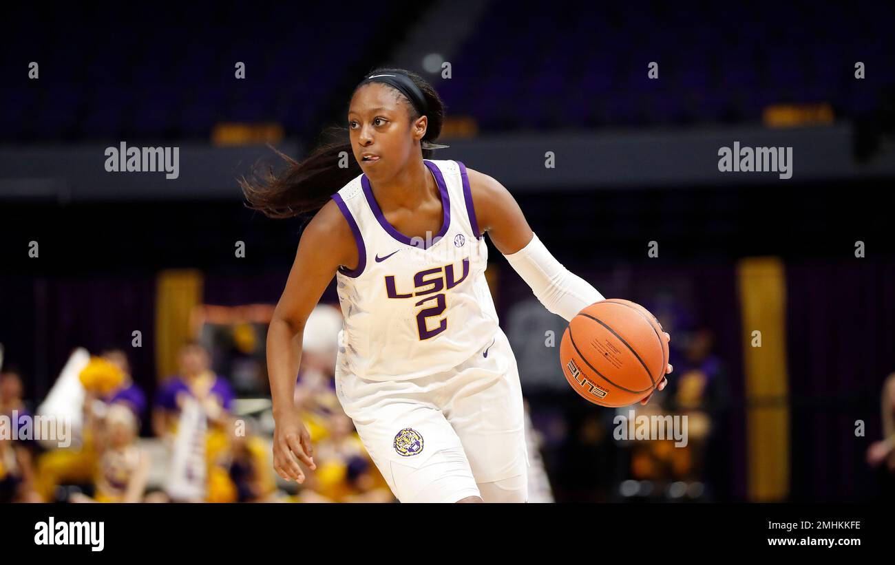 LSU guard Tiara Young (2) during an NCAA women's basketball game ...