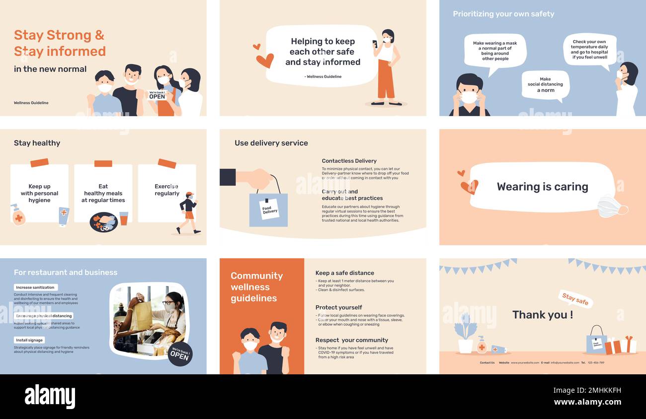 New normal presentation template vector set Stock Vector Image & Art ...