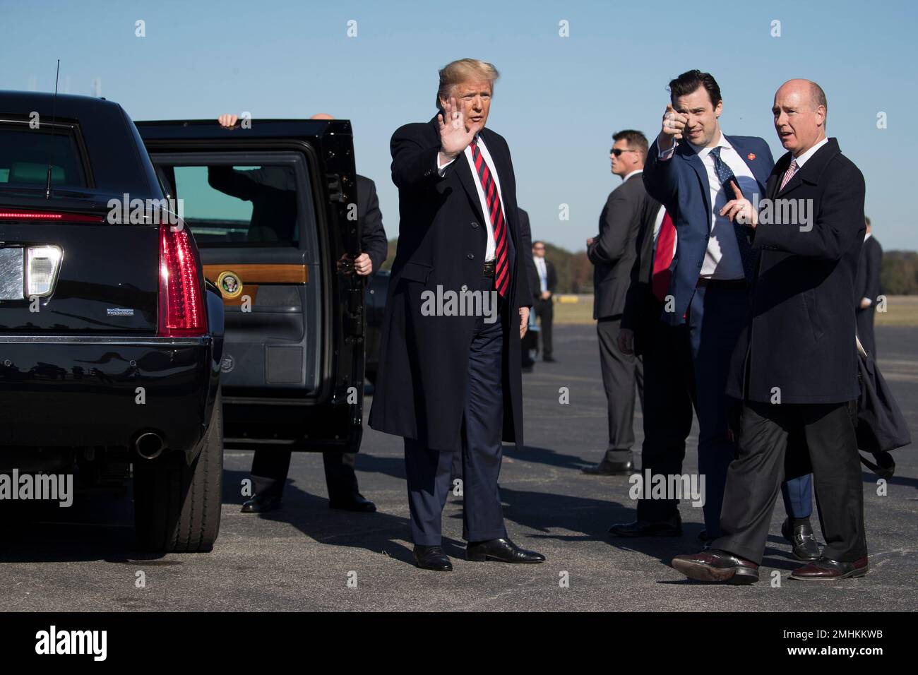 President Donald Trump, and Rep. Robert Aderholt, R-Ala., right, arrive ...