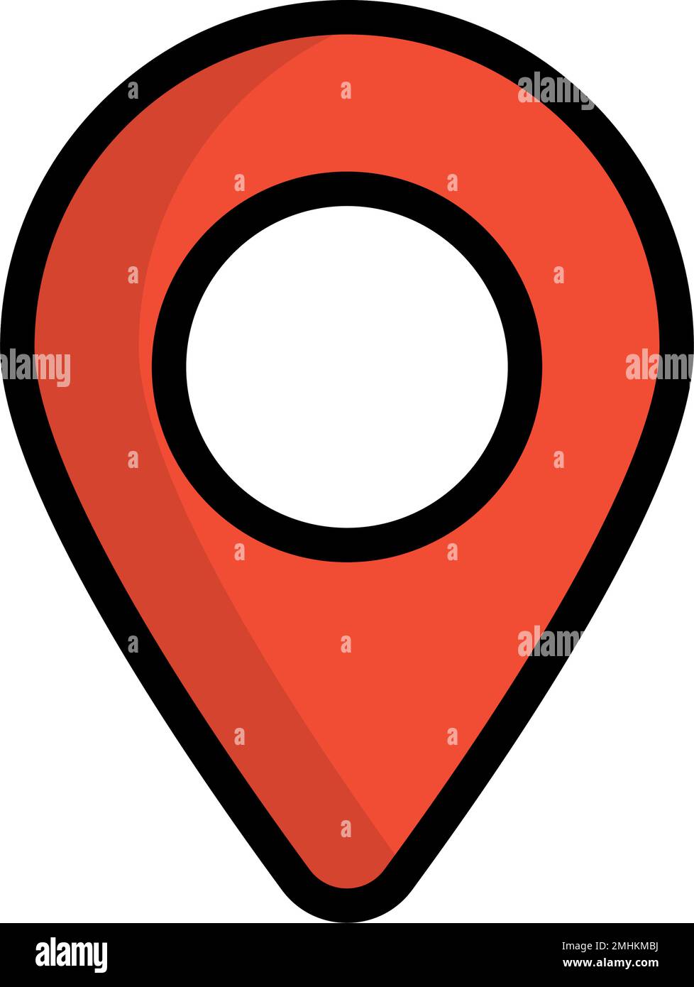 Flat design map pin icon. Map location and GPS sign. Editable vector Stock Vector Image & Art ...