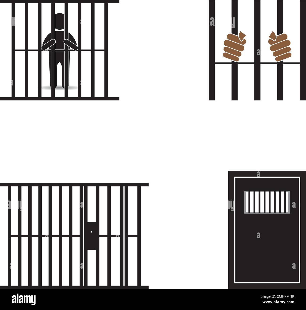 Prison bars jail icon illustration Stock Vector Images - Alamy