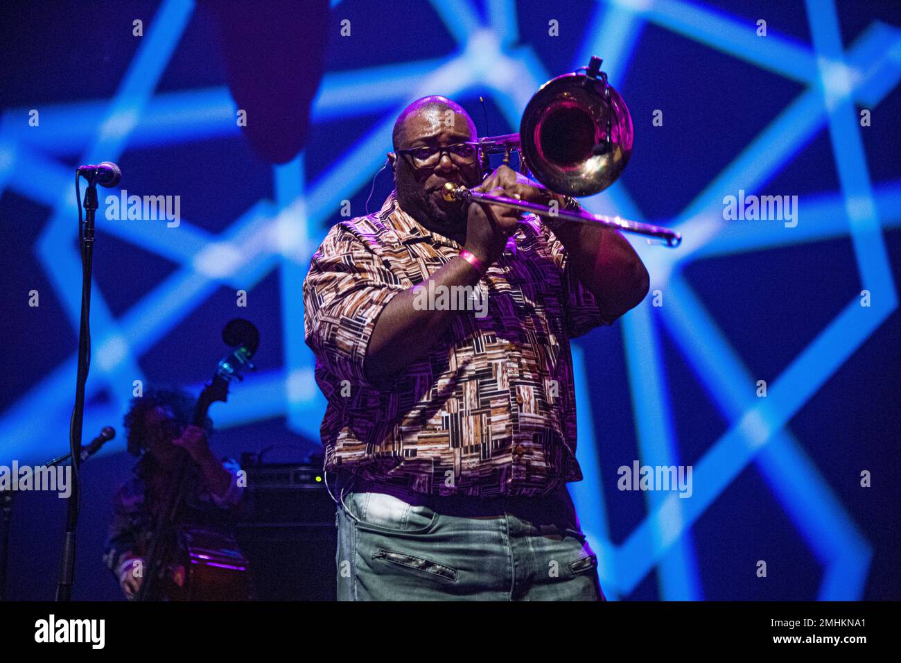 Ronnell Johnson of Preservation Hall Jazz Band seen on day one of ...