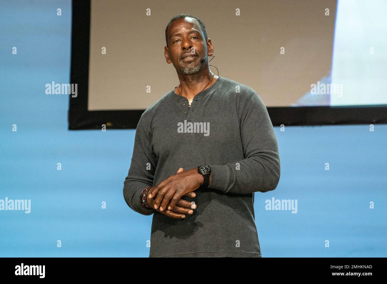Ron Finley seen on day one of Summit LA19 in Downtown Los Angeles on ...