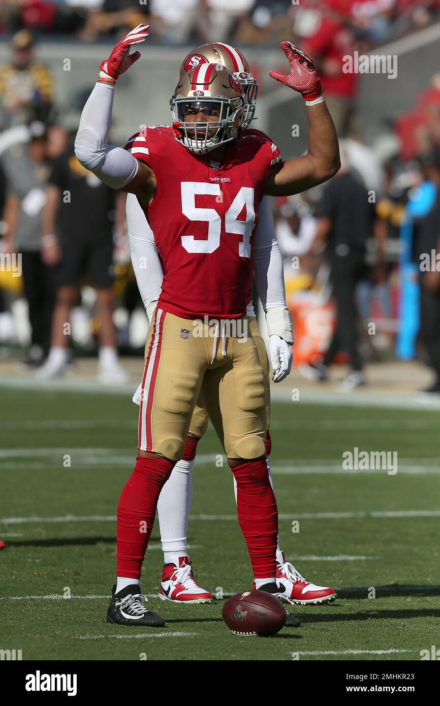 San Francisco 49ers linebacker Fred Warner appears during a NFL ...