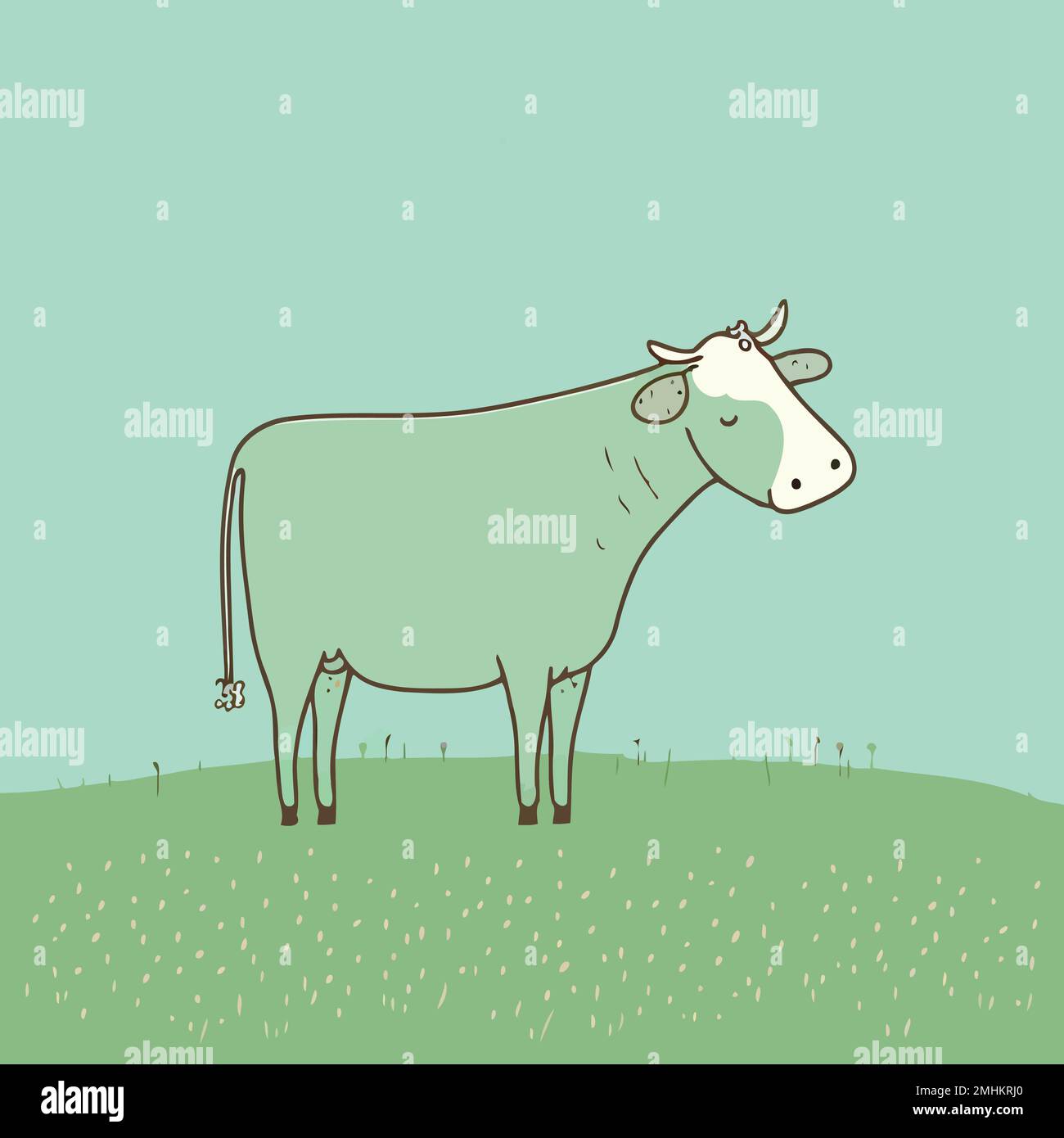 Farm animal vector drawing an adult big cow Stock Vector Image & Art ...