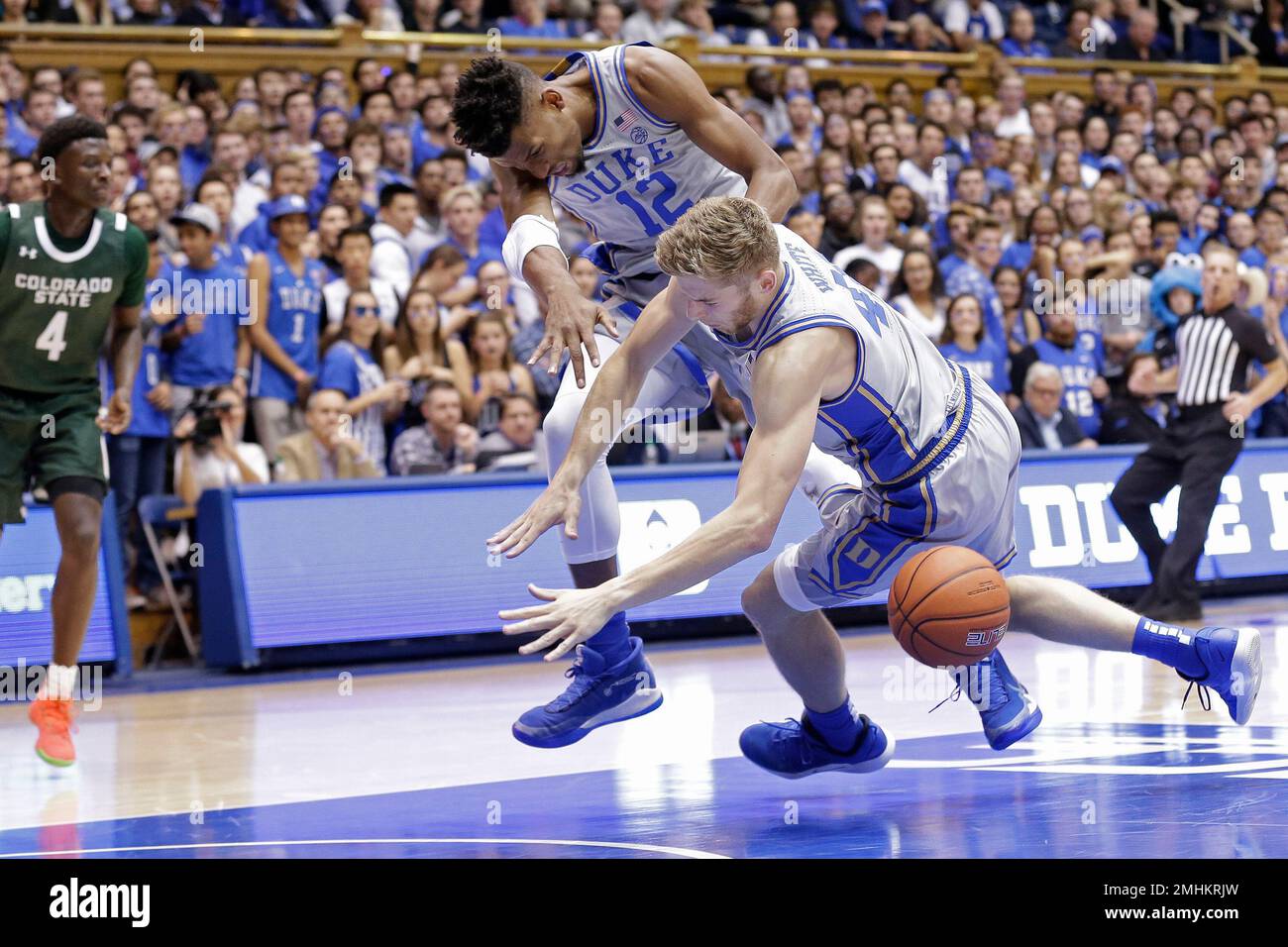 Duke forward Jack White (41) and Duke forward Javin DeLaurier (12 ...