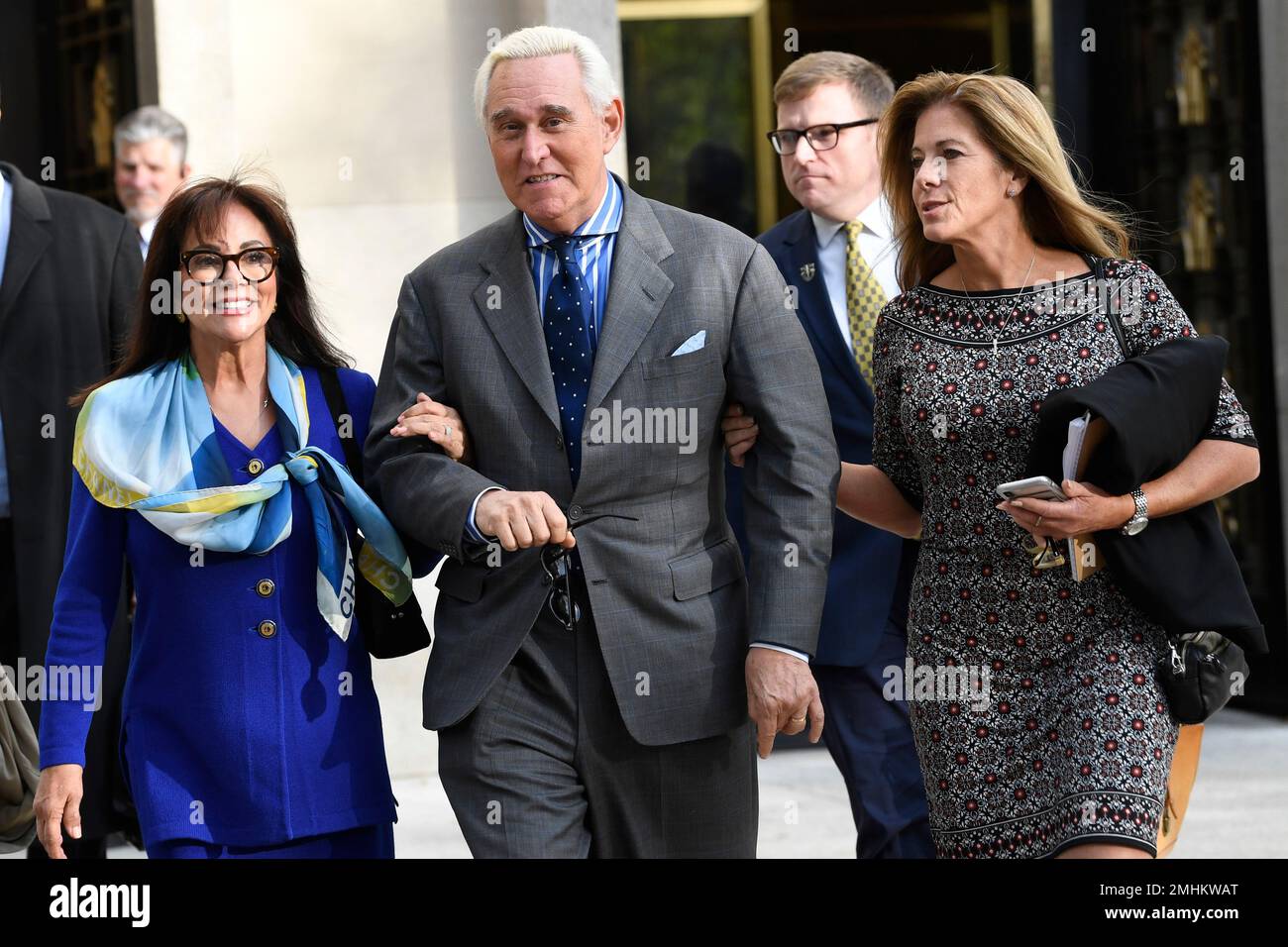 Roger Stone, his wife Nydia, left, and daughter Adria, leave federal ...
