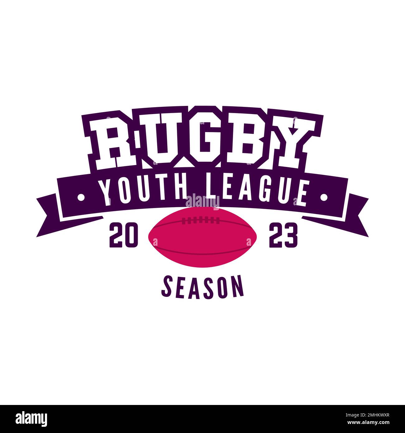 American football logo template. Rugby youth league badge graphics ...