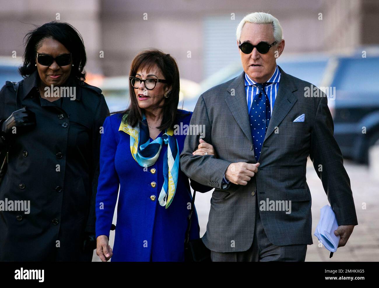 Roger Stone, and his wife Nydia, arrive at Federal Court for his ...