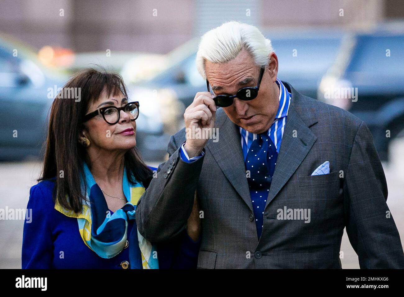 Roger Stone, and his wife Nydia, arrive at Federal Court for his ...