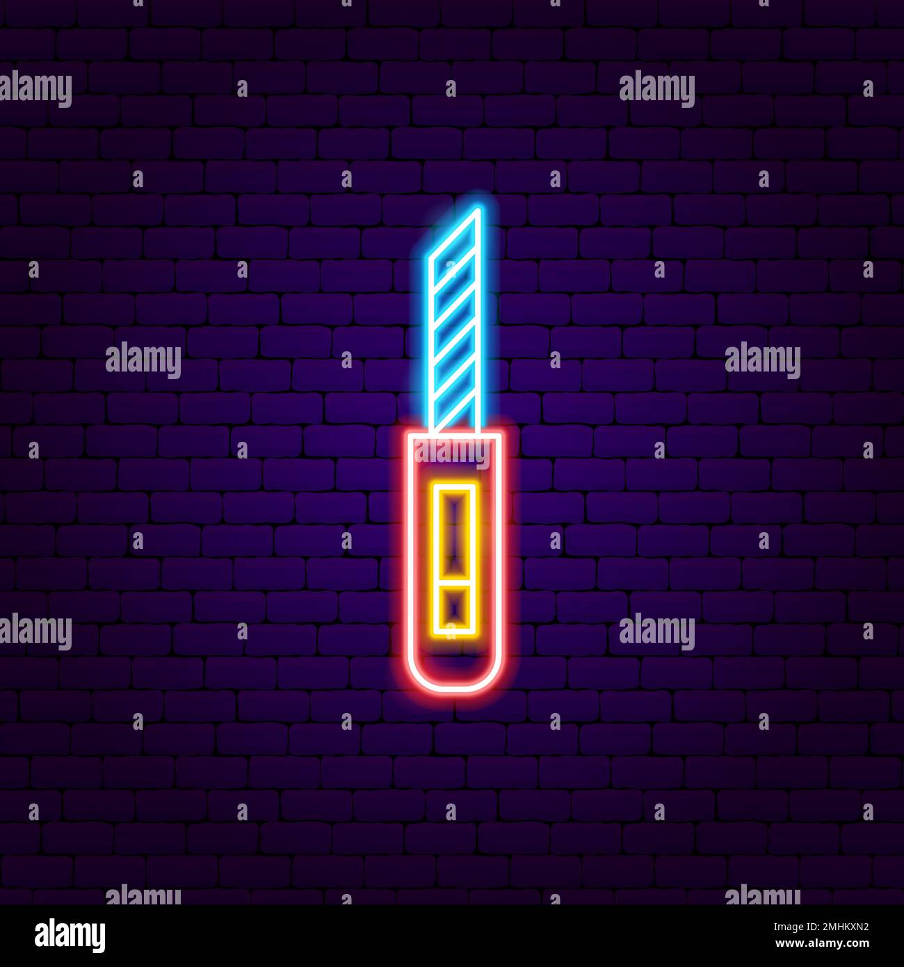 Stationery Knife Neon Sign Stock Vector Image & Art - Alamy