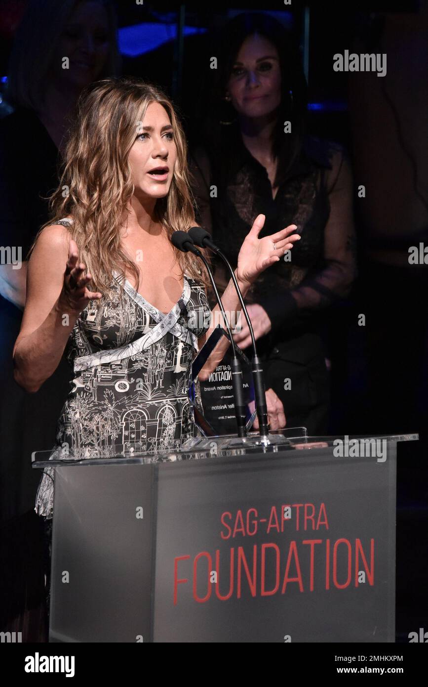 Jennifer Aniston onstage at SAG-AFTRA Foundation's 2019 Patron of the ...