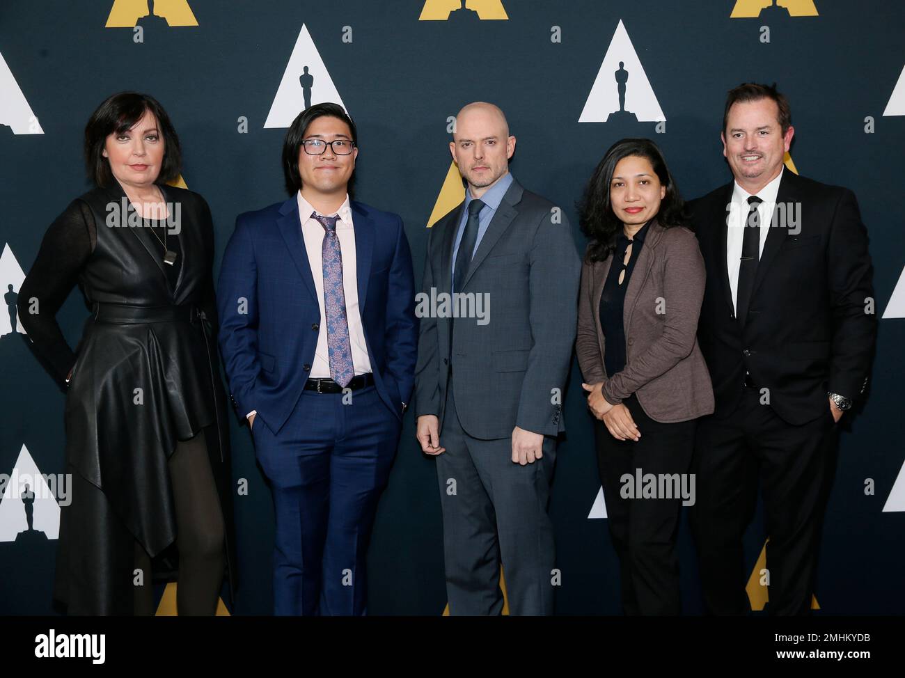 From left to right, Nicholl fellows Karen McDermott, Aaron Chung ...
