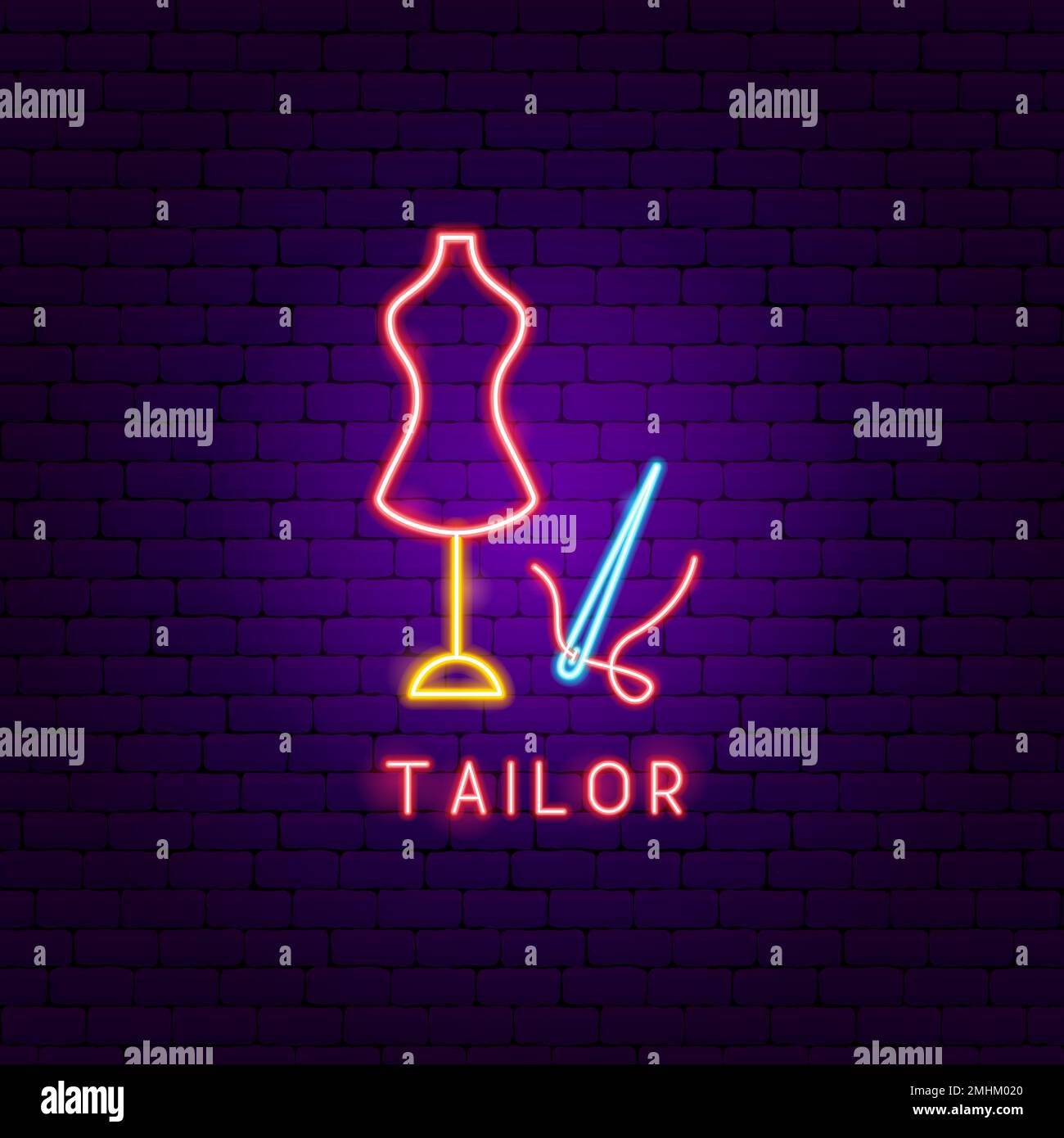 Tailor Neon Label Stock Vector Image & Art - Alamy