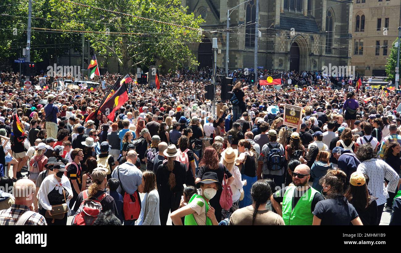 Melbourne, Victoria, Australia. 26th Jan, 2023. A large number of ...