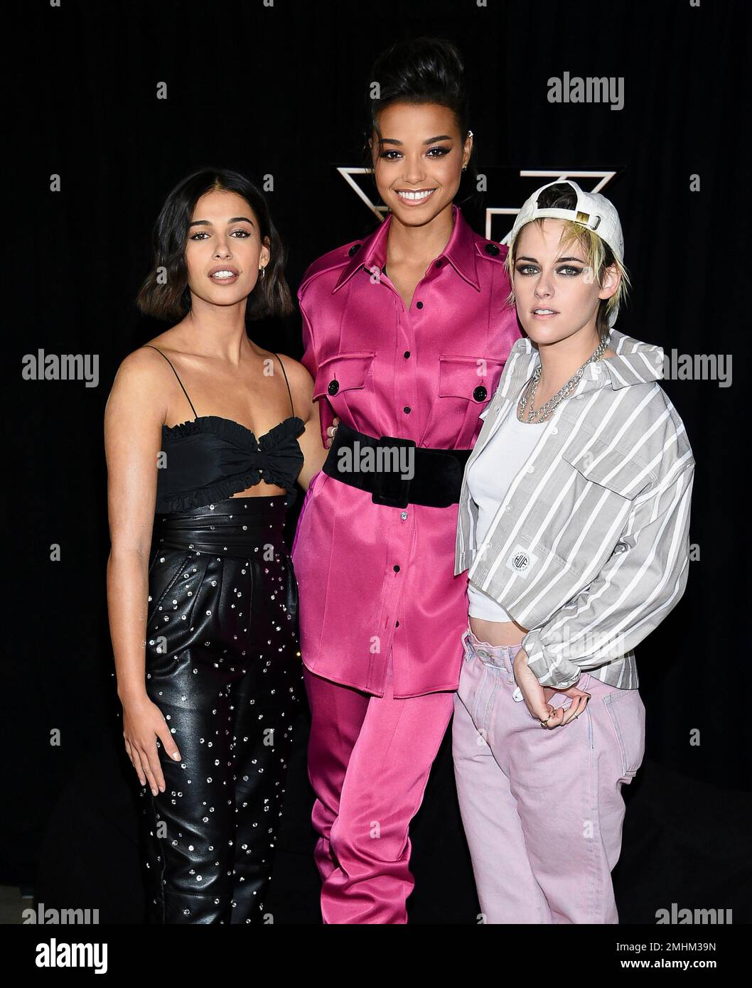 Actors Naomi Scott, left, Ella Balinska and Kristen Stewart participate ...