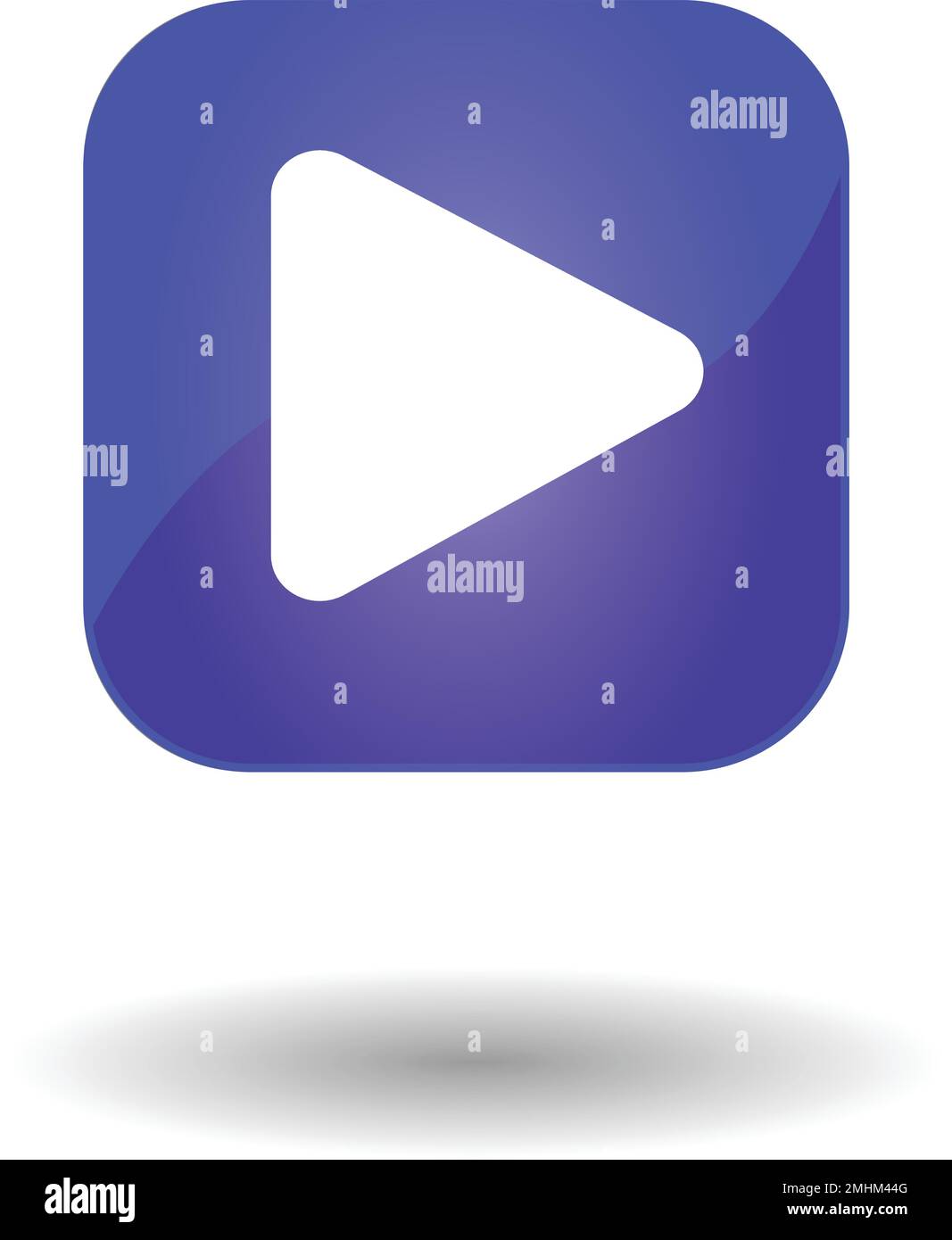 Blue play button symbol, video streaming, broadcasting icon isolated ...