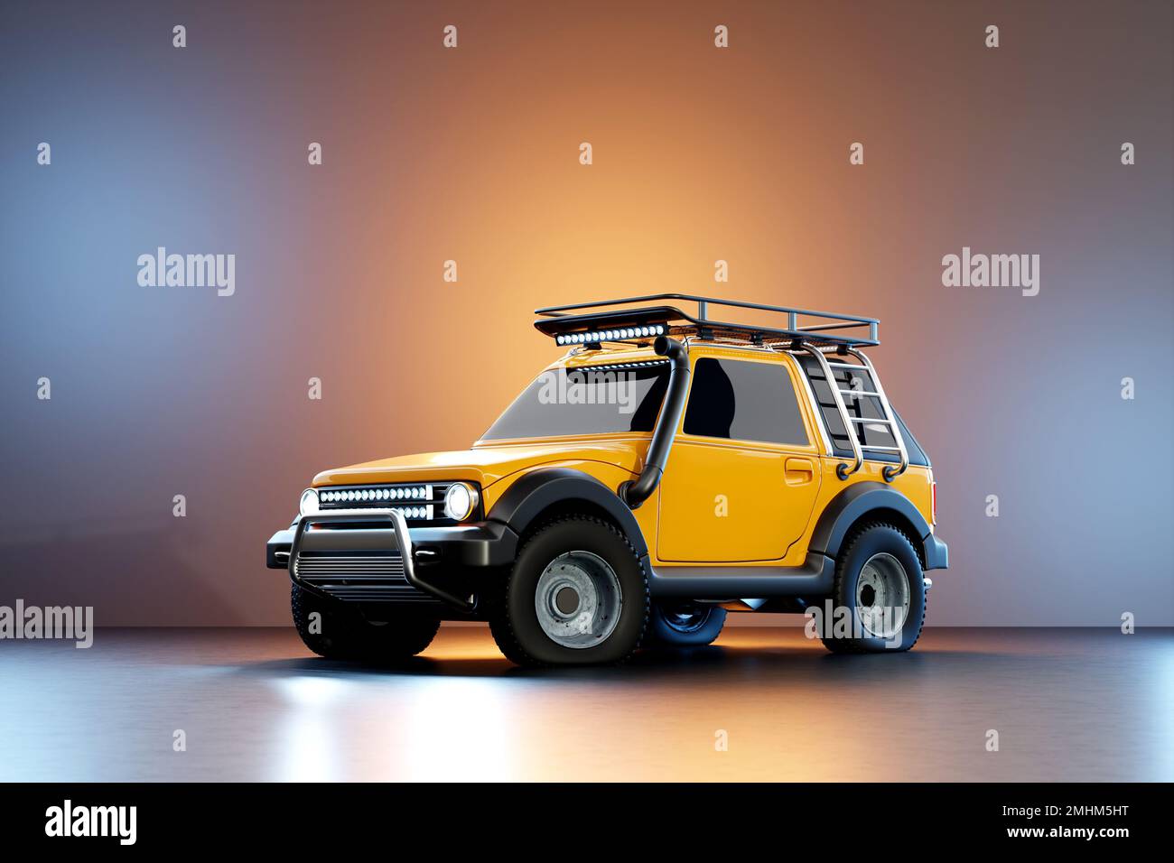 A powerful yellow Off-road car 4x4, safari, expedition off-roader ...