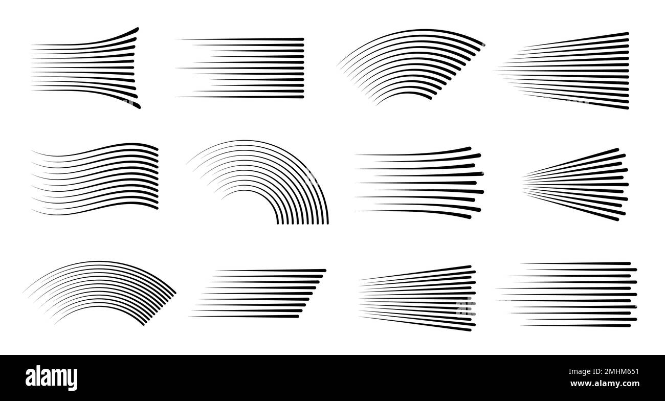 Speed motion lines, fast effect of black line pattern, vector ...