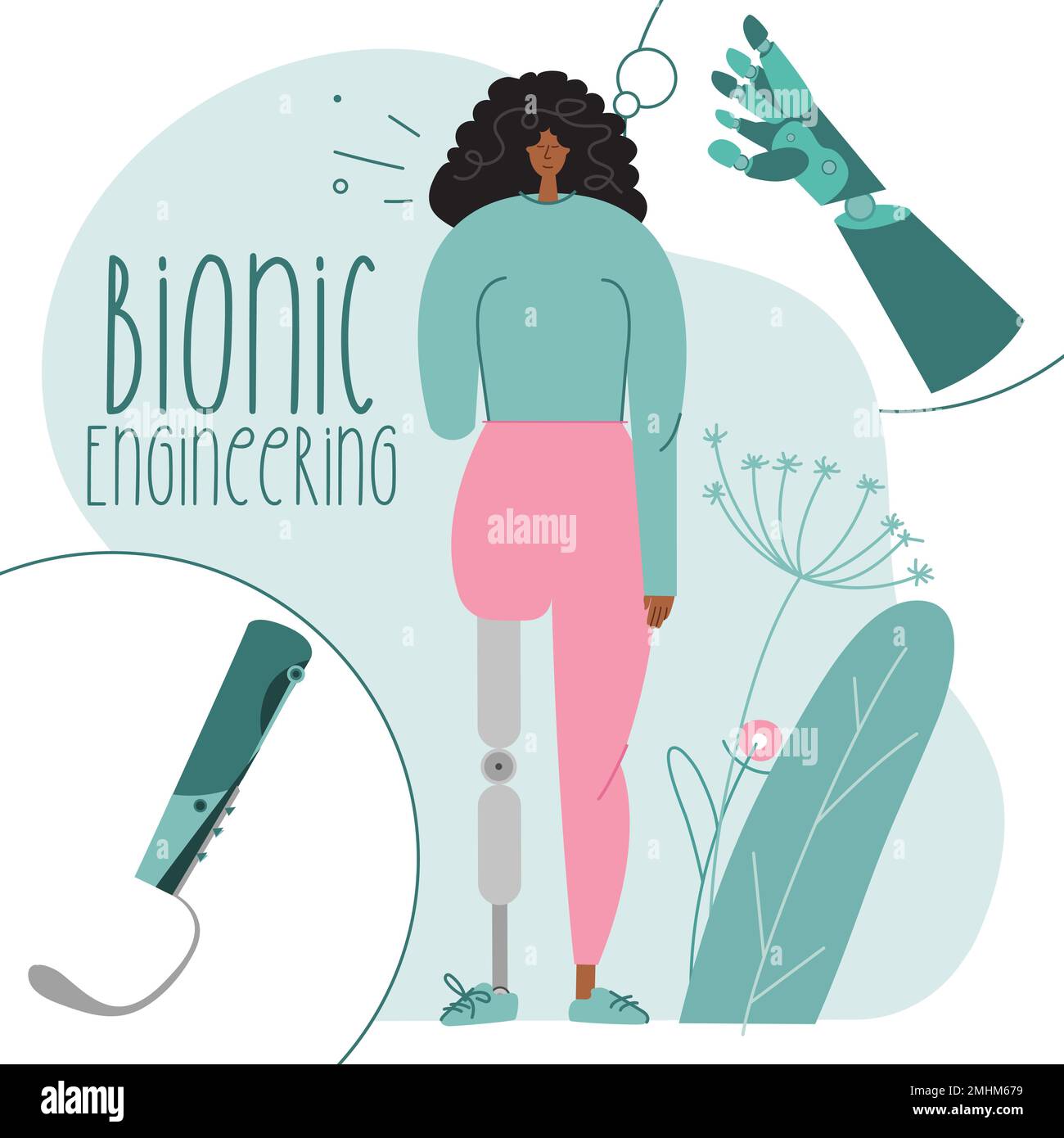 The woman with disability, has bionic leg and foot. She dreams about ...