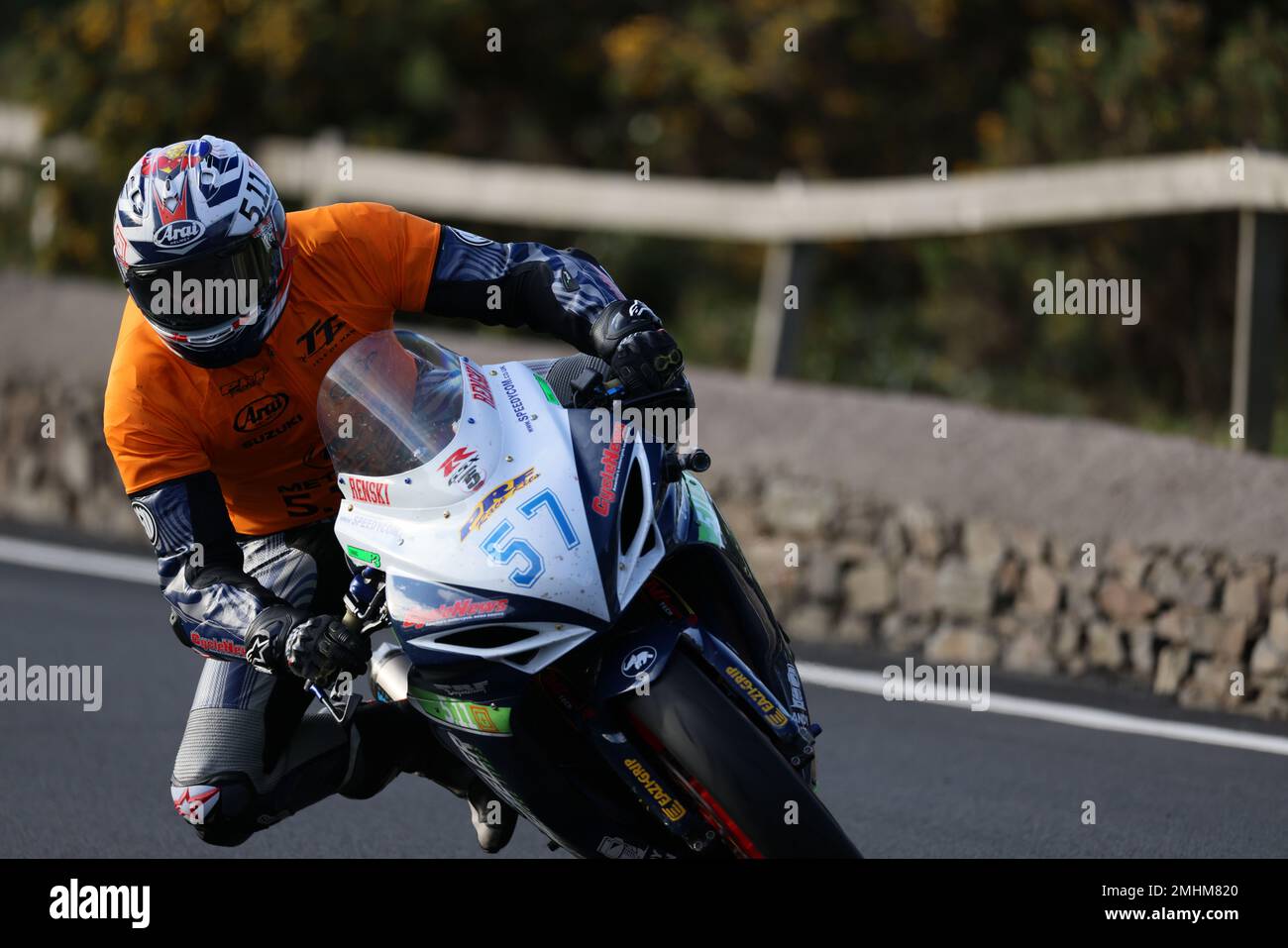 Isle of Man TT 22, Gooseneck, Practice Week Stock Photo - Alamy