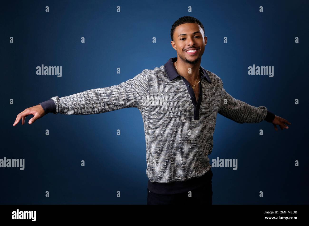 Diggy Simmons, a cast member in the Freeform series "Grown-ish," poses ...