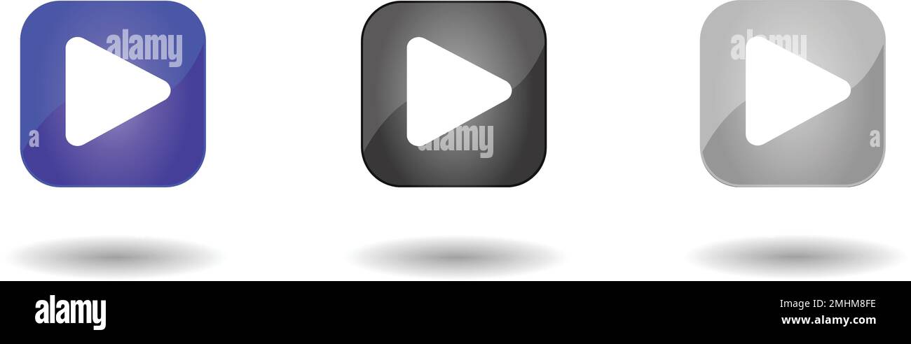 Play button symbols collection, video streaming, broadcasting icons set ...