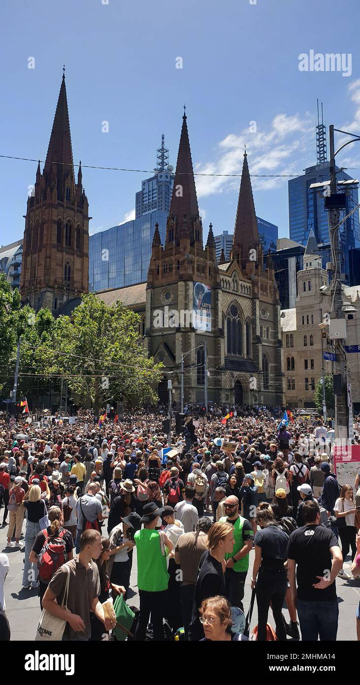 Melbourne, Victoria, Australia. 26th Jan, 2023. A large number of ...