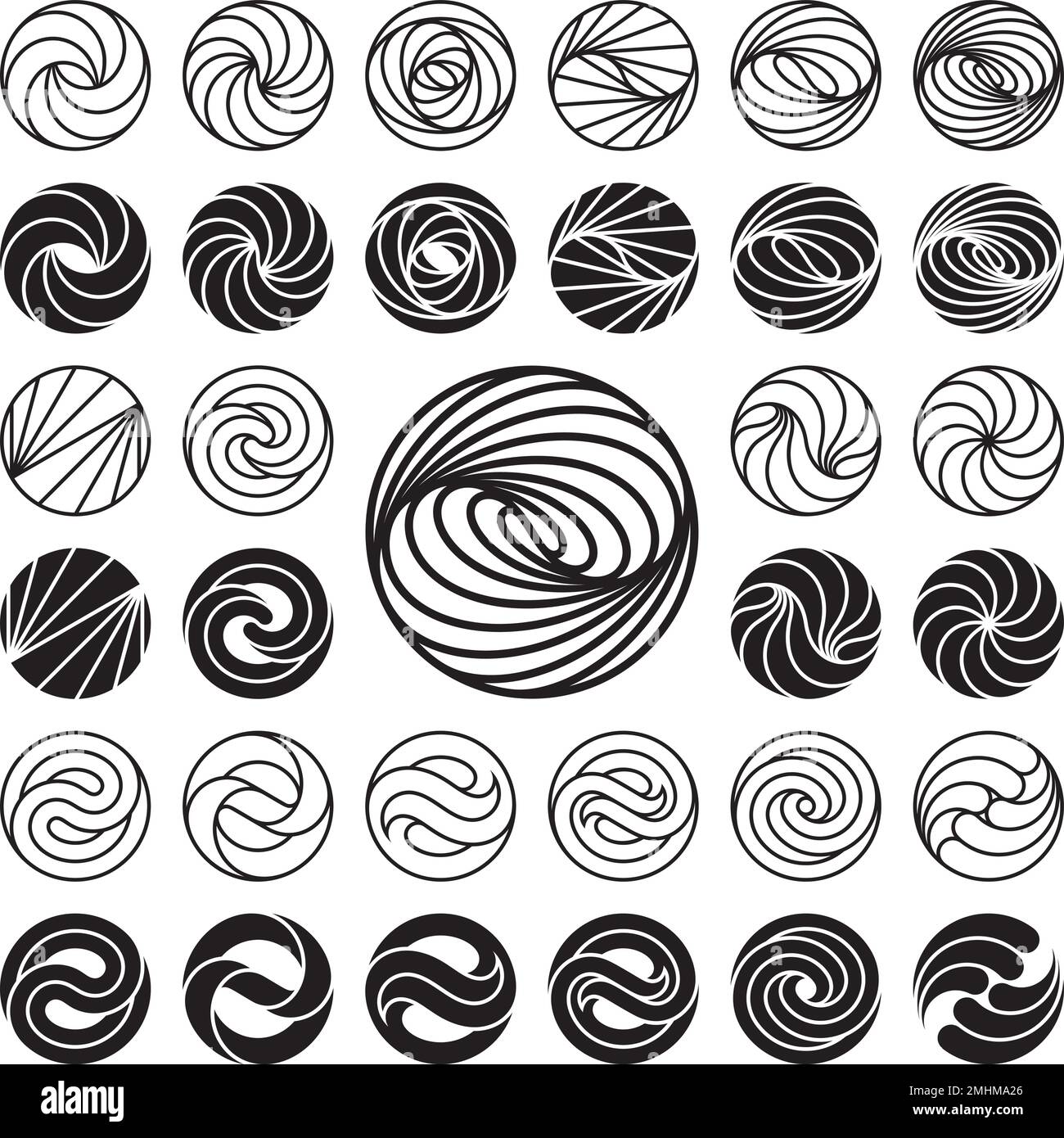 Logo Template. Set of Wavy Circle Logo Templates. Vector Illustration ...