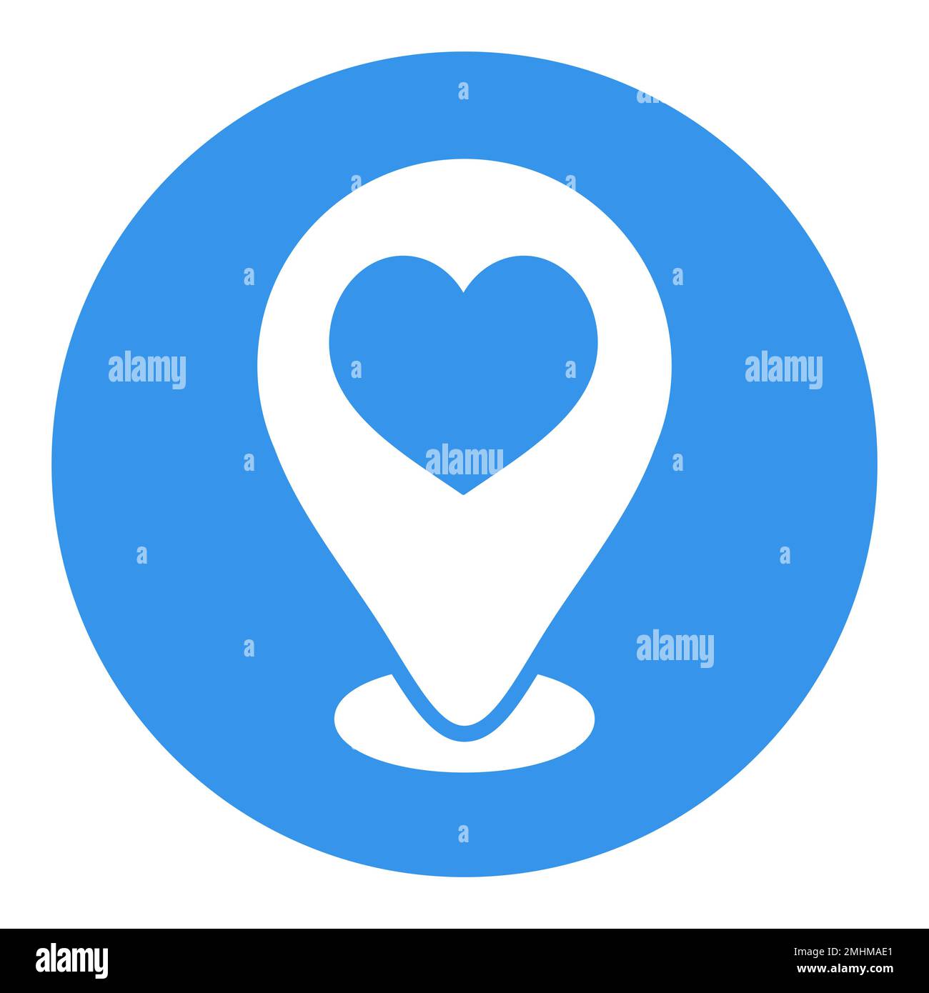 Map pointer with heart glyph icon. Valentine day symbol. Vector ...