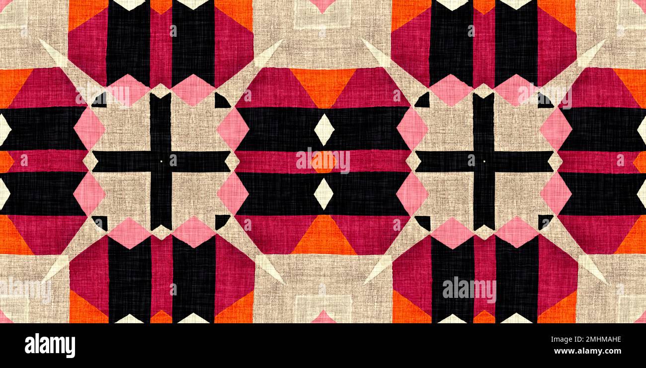 Quilted Americana geo seamless border. Cottagecore repeat retro ribbon ...