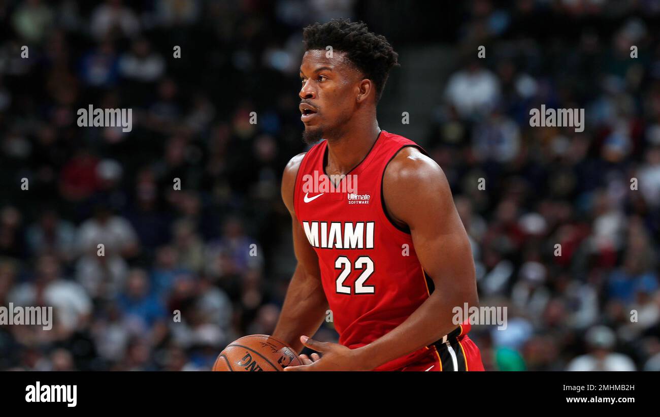 Miami Heat forward Jimmy Butler (22) in the first half of an NBA ...