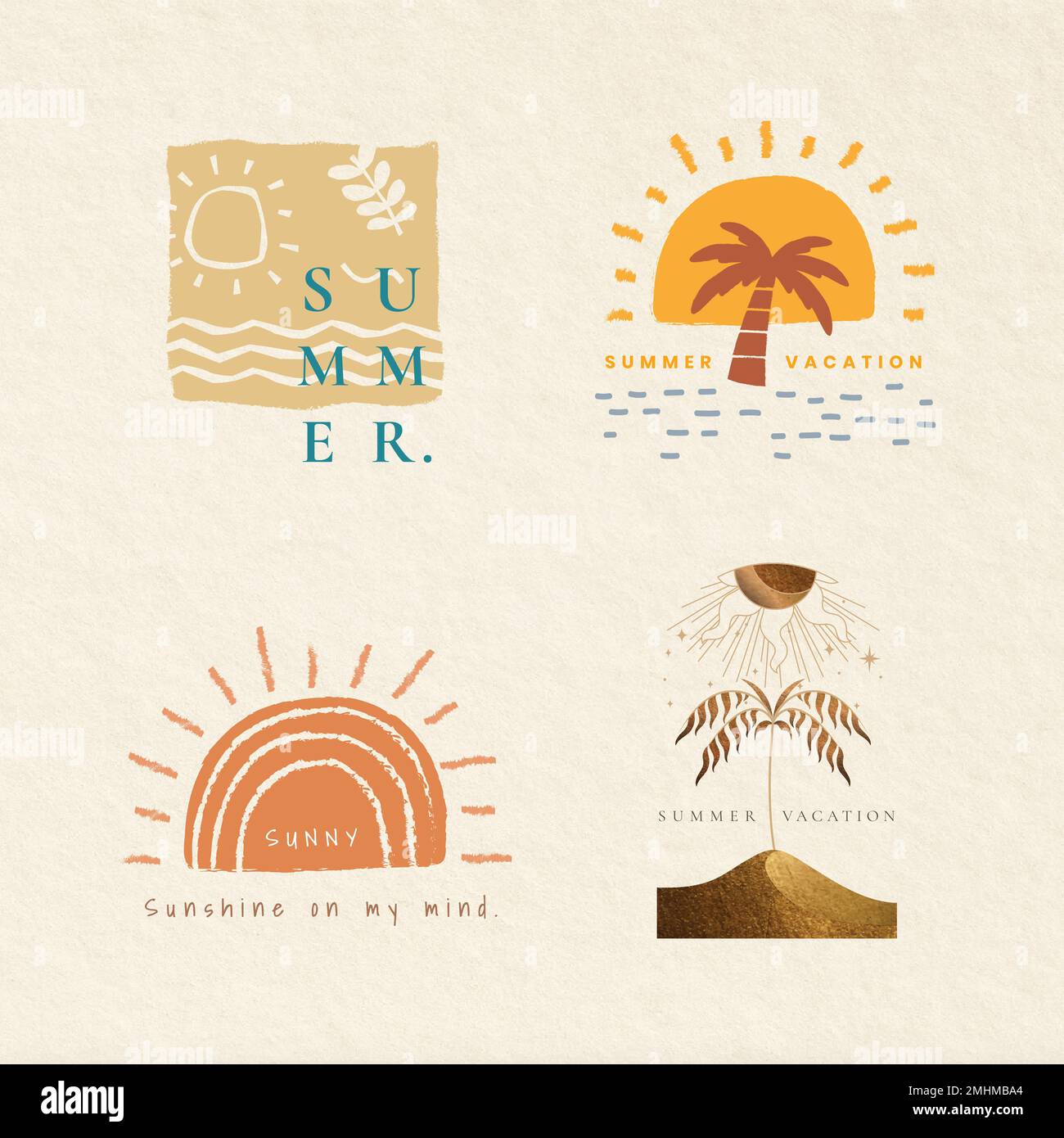 Summer vacation colorful badges vector t-shirt print design elements ...